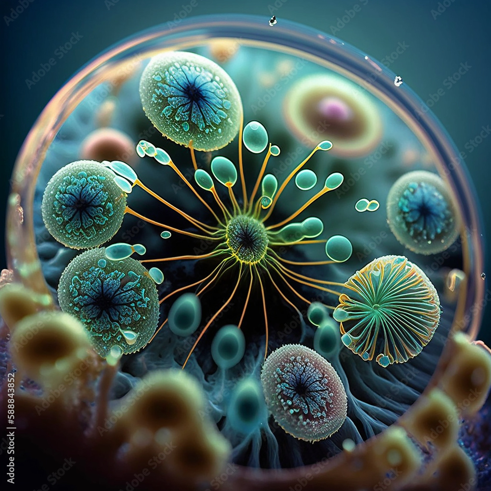 Fictional bacteria view up close. Created using ai generative. Stock ...