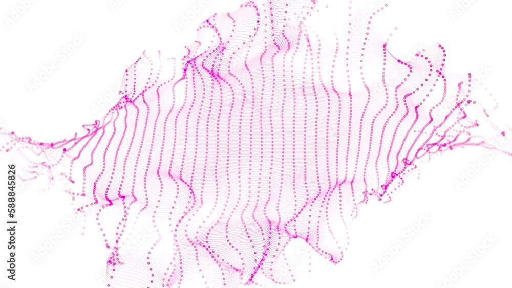 Video Stock Animated pink wavy particles mesh background, pink dots ...