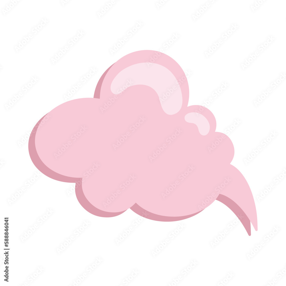 Pink cloud-message. Pop-up message bubbles. Isolated vector message ...