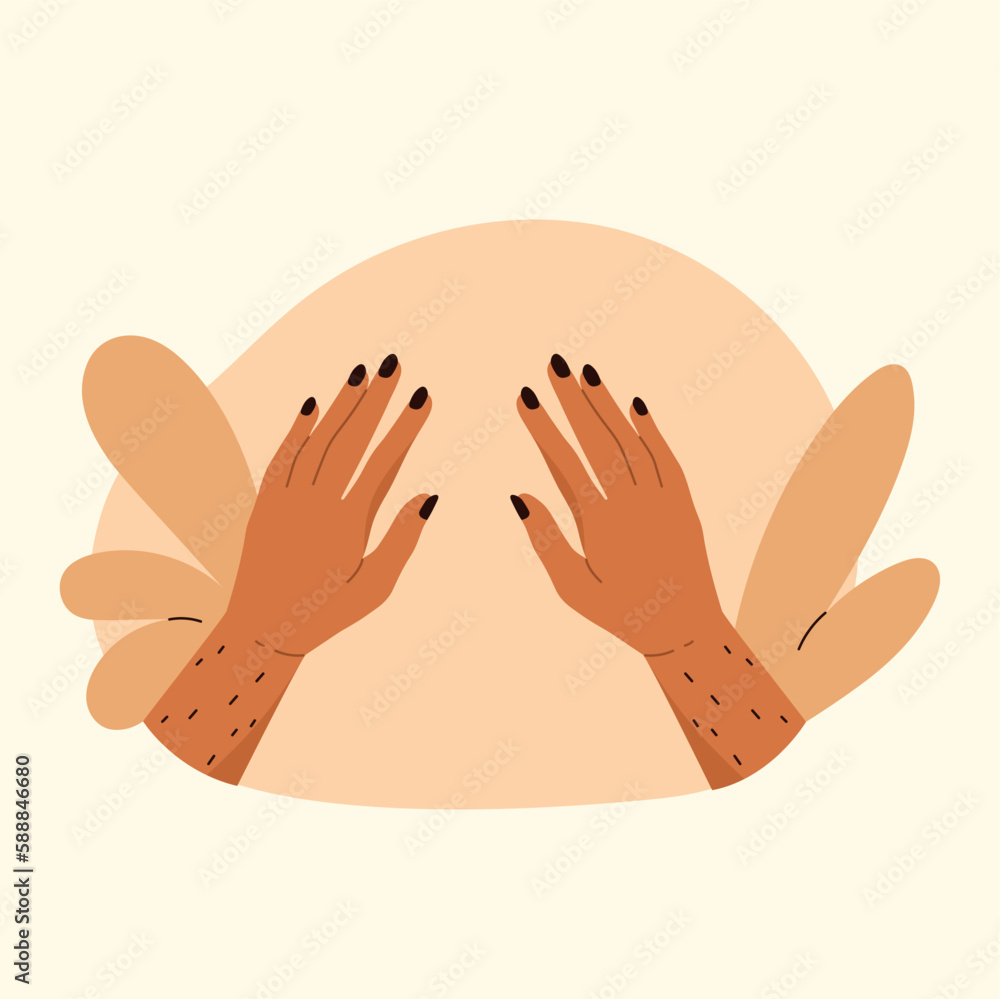 Body hair on female hands. Body positive, love yourself, normalize ...