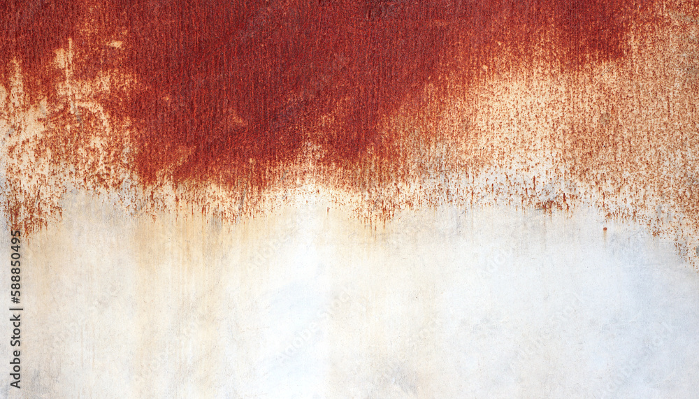Corroded metal background. Rusted white painted metal wall. Rusty metal ...