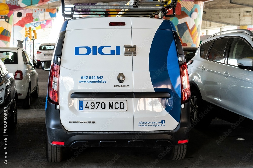 Barcelona, Spain- April 1, 2023. Logo of DIGI, a mobile phone and ...