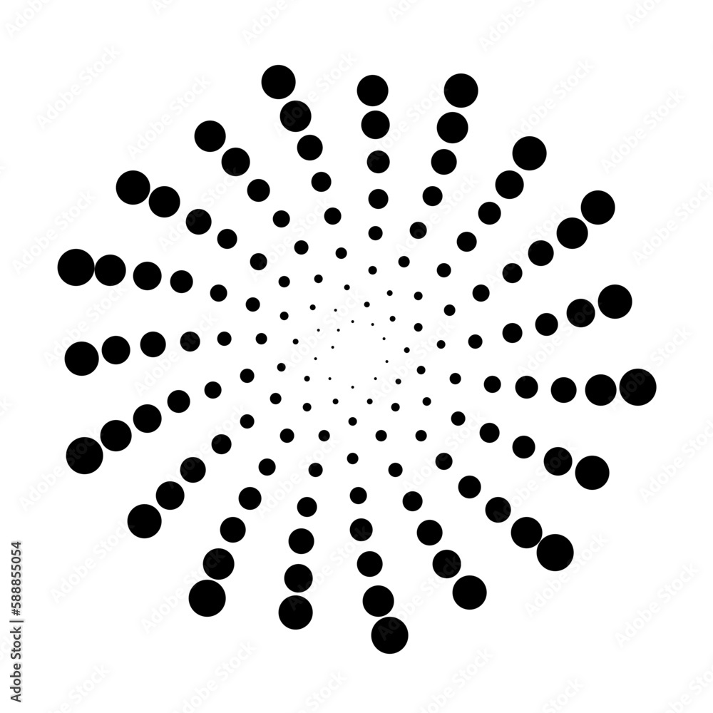 Dotted Fibonacci phyllotaxis spiral patterns in vector. Mathematical ...