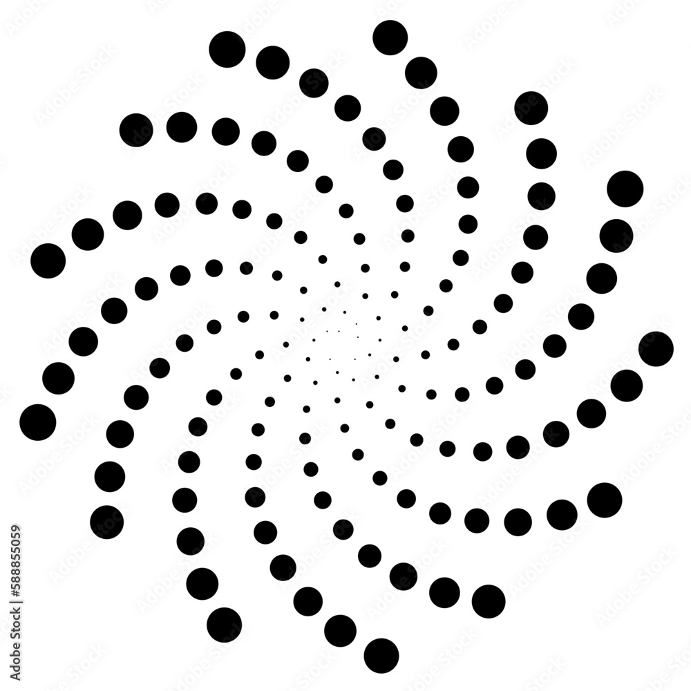 Dotted Fibonacci phyllotaxis spiral patterns in vector. Mathematical morphology - visualization ...