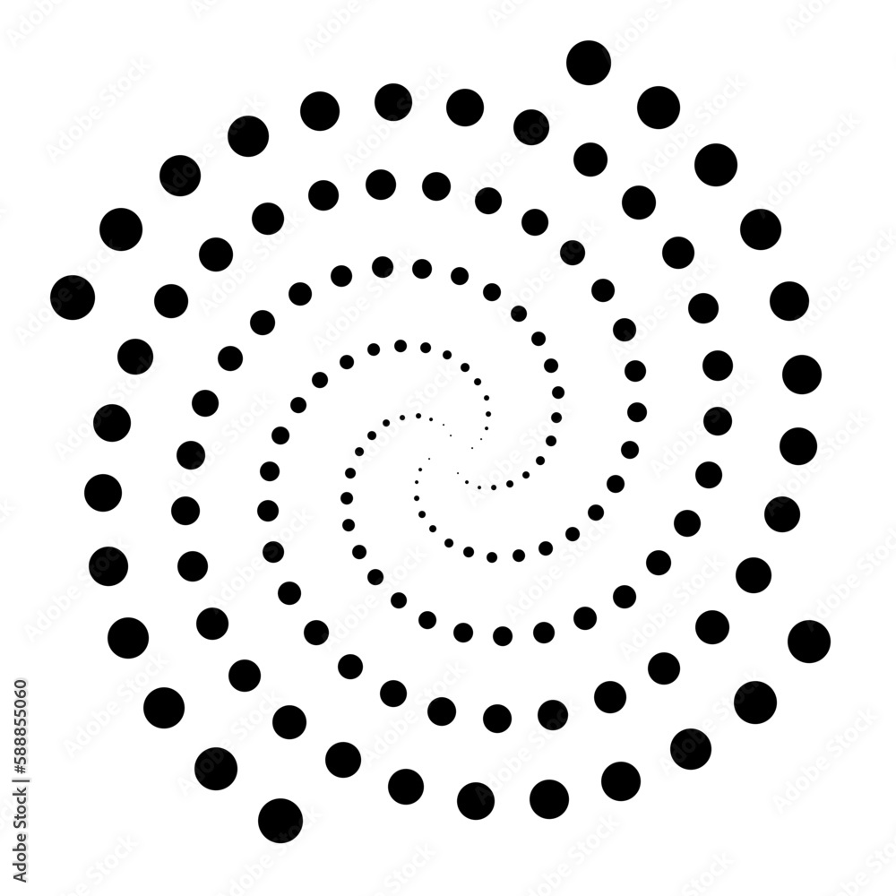 Dotted Fibonacci phyllotaxis spiral patterns in vector. Mathematical ...