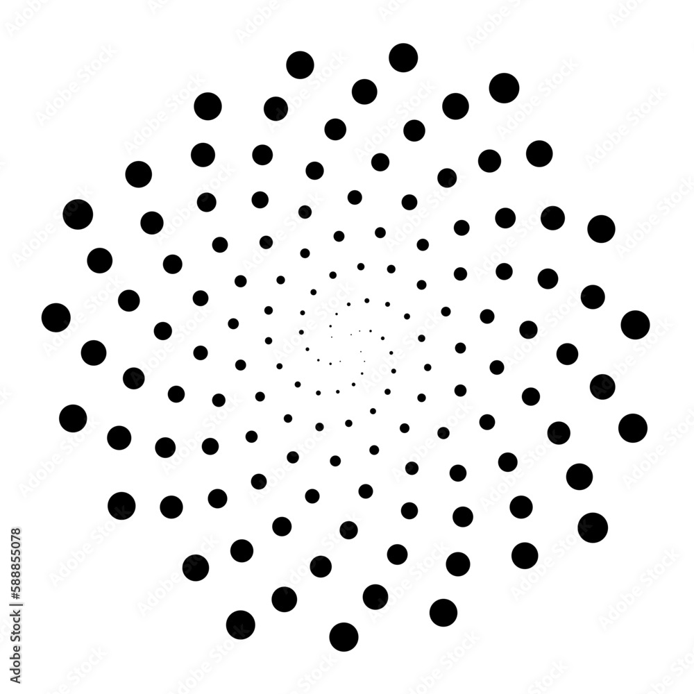 Vecteur Stock Dotted Fibonacci phyllotaxis spiral patterns in vector ...