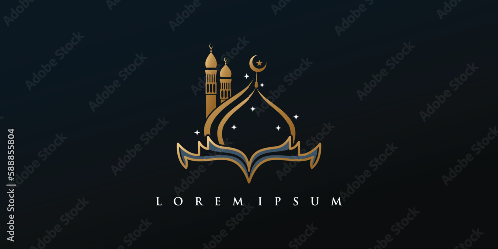 Mosque logo design template with unique concept Premium Vector Part 4 ...