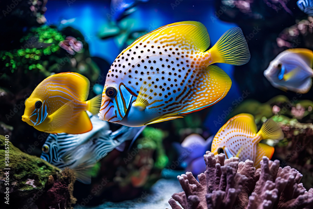 Sea world, sea fish, ecosystem, generative ai Stock Illustration ...