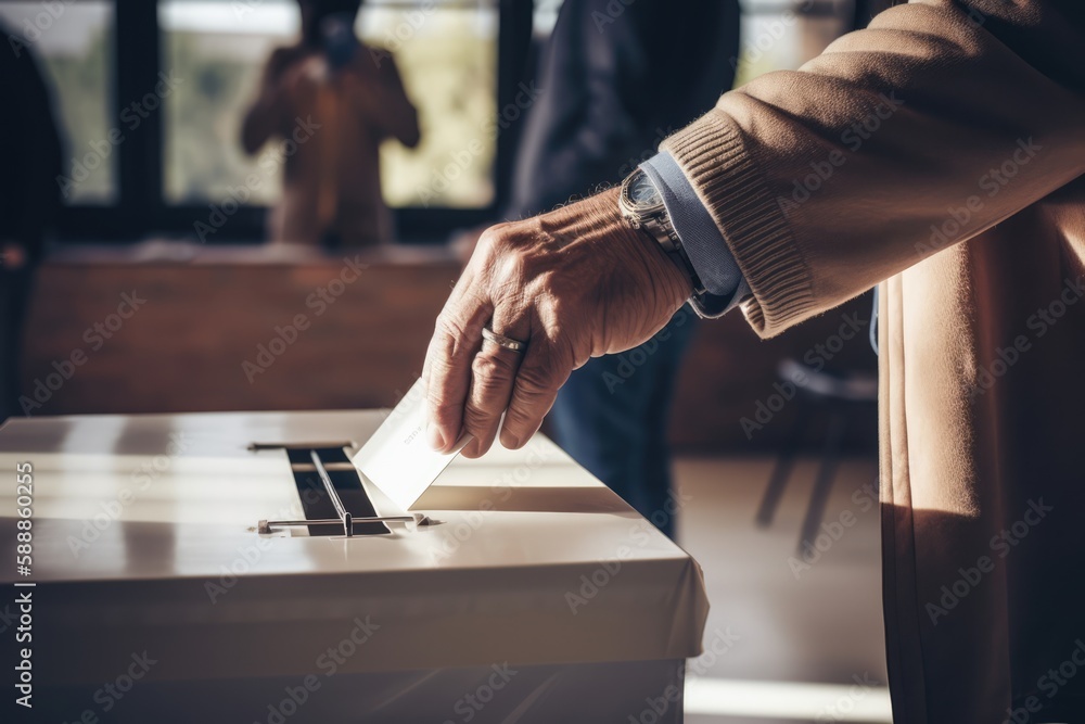 Voter's Hands Marking Ballot in High-Clarity Image, Signifying the ...