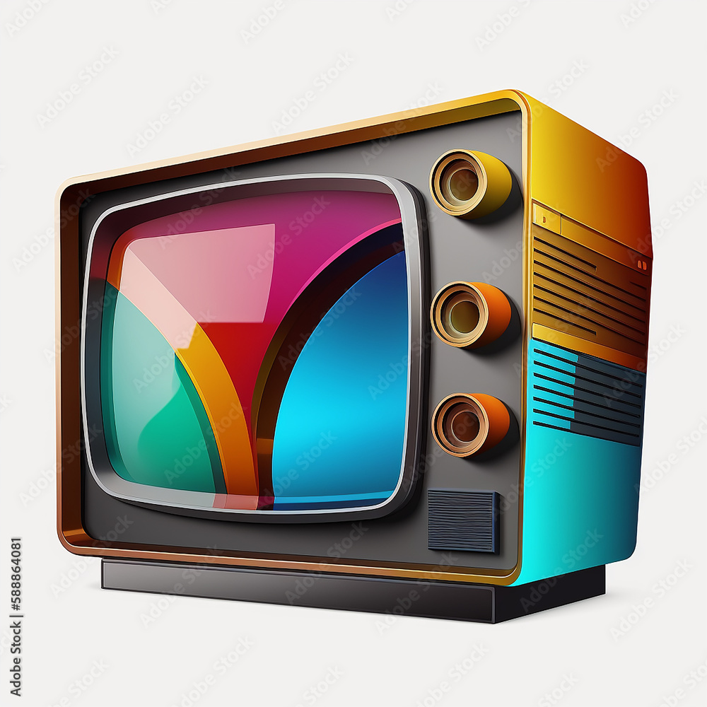 Old tv vintage icon. Old tv video isolated television screen vector ...