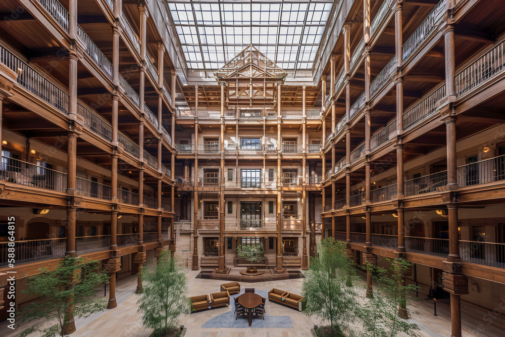 Generative AI illustration of Experimental Architecture Design, massive ...