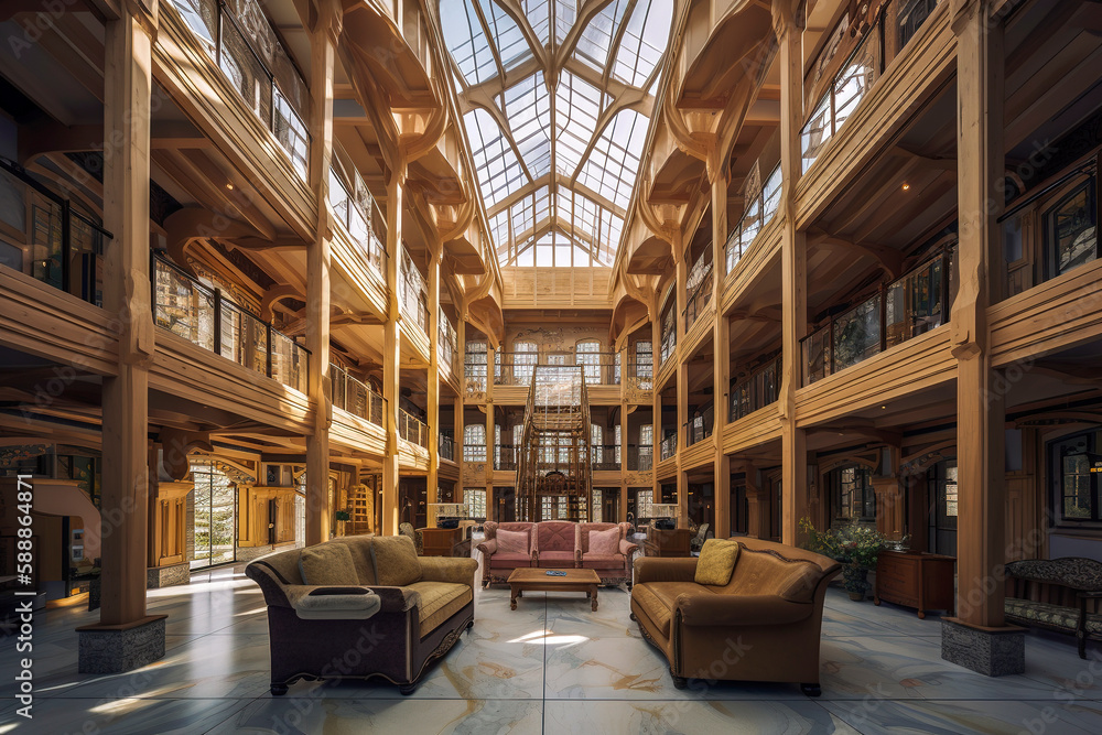 Generative AI illustration of Experimental Architecture Design, massive ...