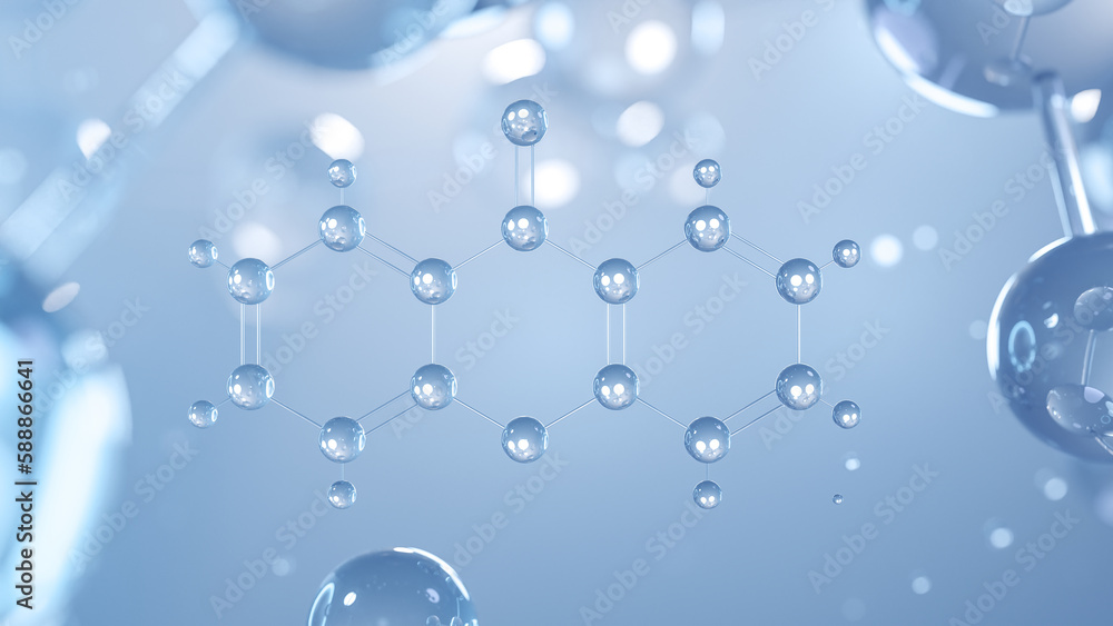 xanthone molecular structure 3d, flat model, insecticide, structural ...