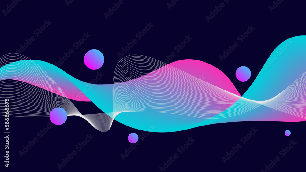 Abstract blue and pink background with wavy shapes Stock Vector | Adobe ...