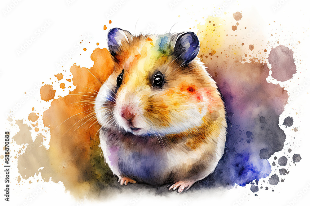 Cute Hamster Watercolor Clipart, Watercolour hamsters to bring a touch ...