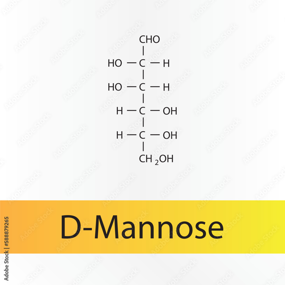 Straight chain form chemical structure of D-Mannose sugar. Scientific ...