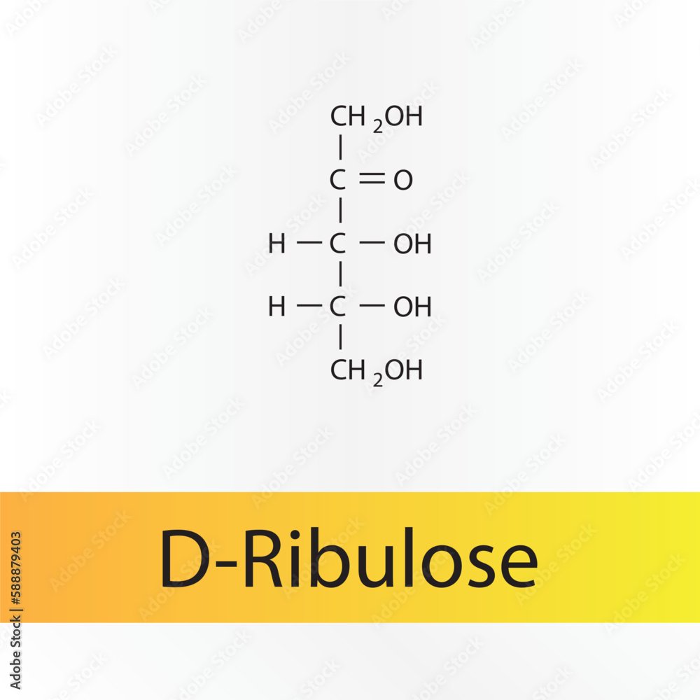 Straight chain form chemical structure of D-Ribulose sugar. Scientific ...