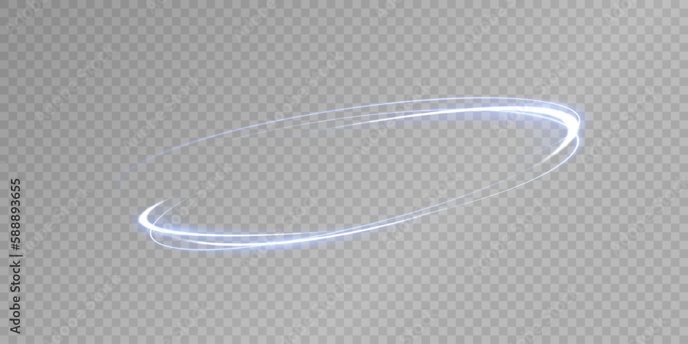 Abstract light lines of movement and speed with blue color and sparkles. Light everyday glowing ...