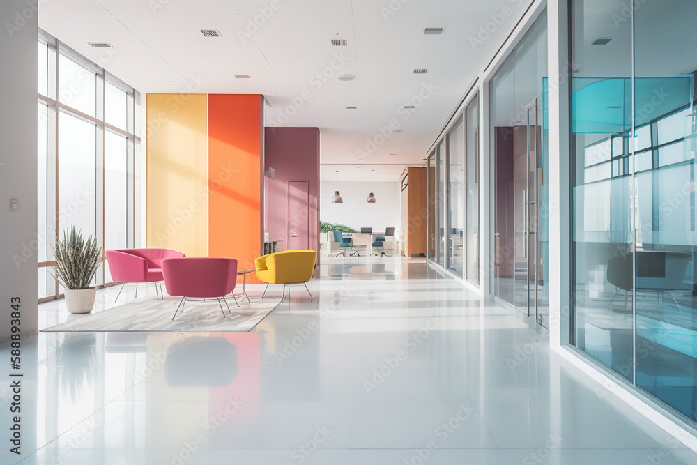 Office lobby with conference room Stock Illustration | Adobe Stock