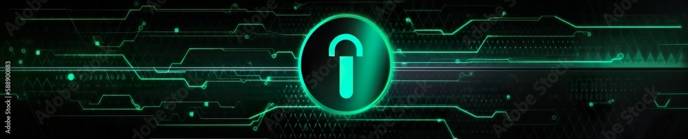 banner showing a sybmol of internet security, email security, ncryption ...