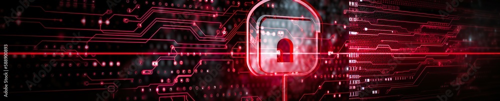 banner showing a sybmol of internet security, email security, ncryption ...