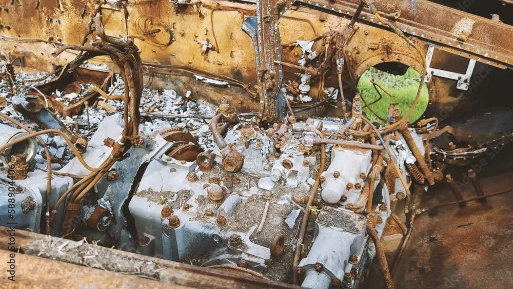 Russian tank or bmp destroyed by the Ukrainian military during the ...