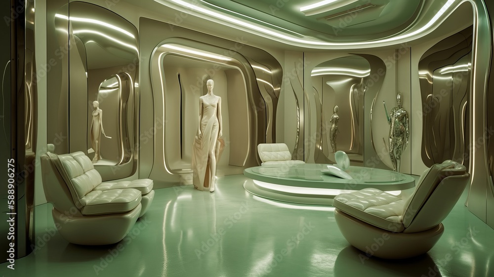 Beige and Sage Green Shine in Award-Winning Futuristic Interior: Steven ...