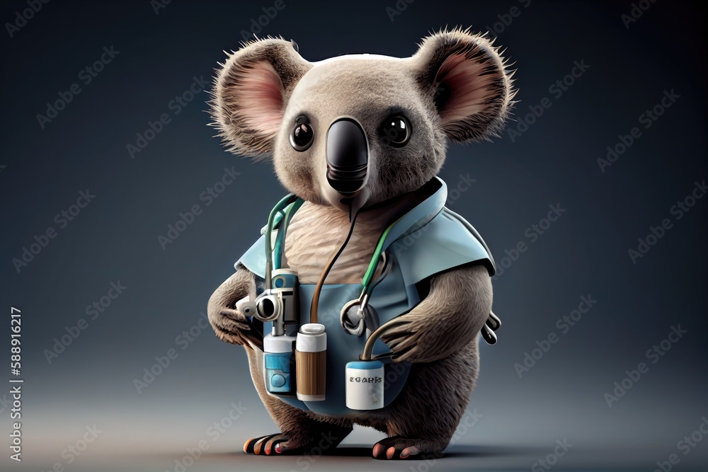 koala wearing nurse uniform Stock Illustration | Adobe Stock
