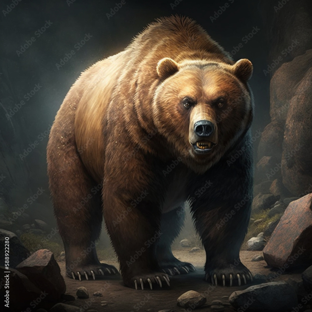 Artistic rendering of the Ursus minimus, a small extinct species of ...