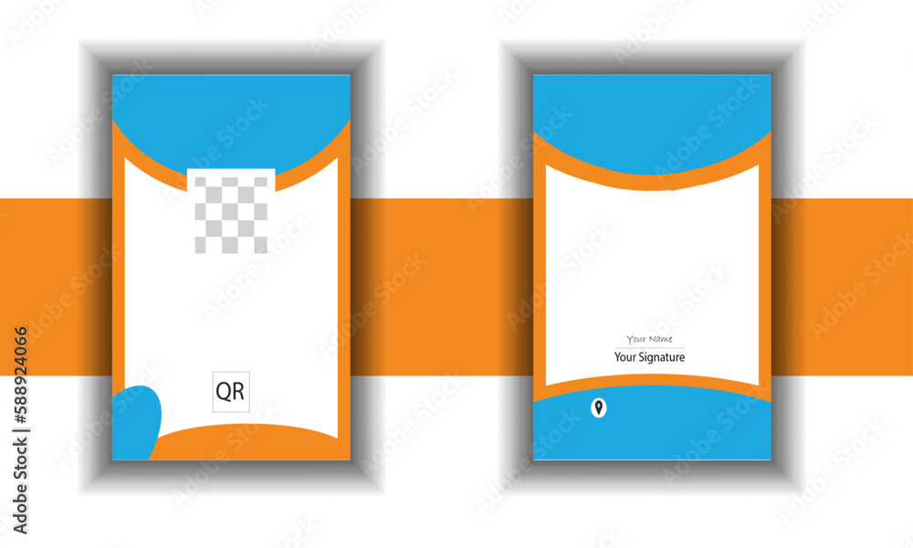 Double-sided creative ID card template. Portrait and landscape ...