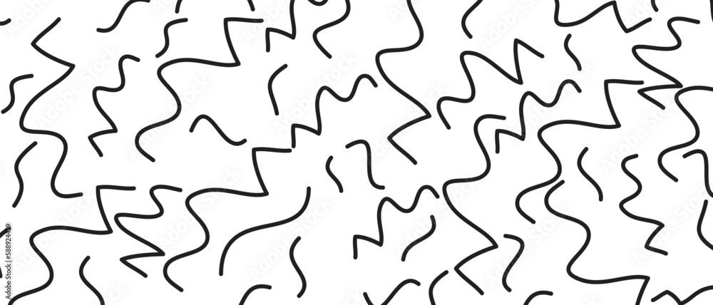 Black scribble line pattern on white background. Hand drawn lines ...