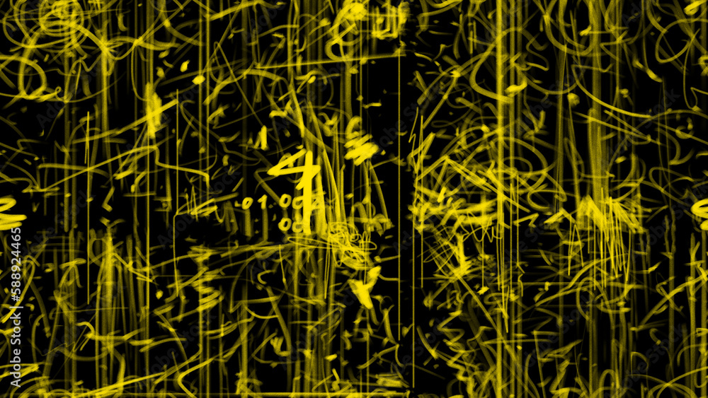 Seamless yellow scratches on a black background. Concept of damage, old ...