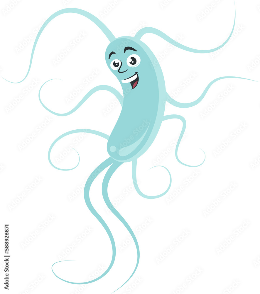 Cartoon Character of Salmonella Bacteria educational transparent ...