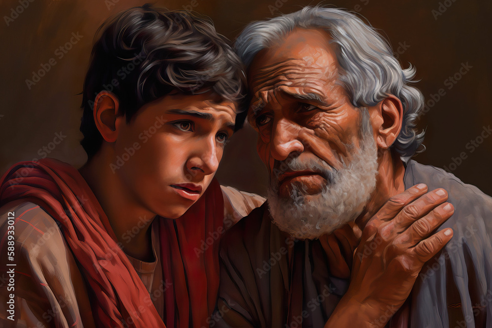 "The Prodigal Son Returns Home: A Realist Oil Painting" Generative AI ...