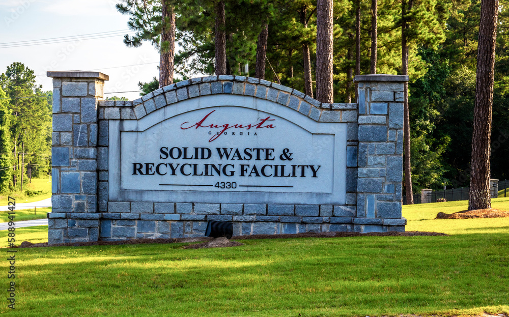 Augusta Solid Waste & Recycling Facility sign Stock Photo | Adobe Stock