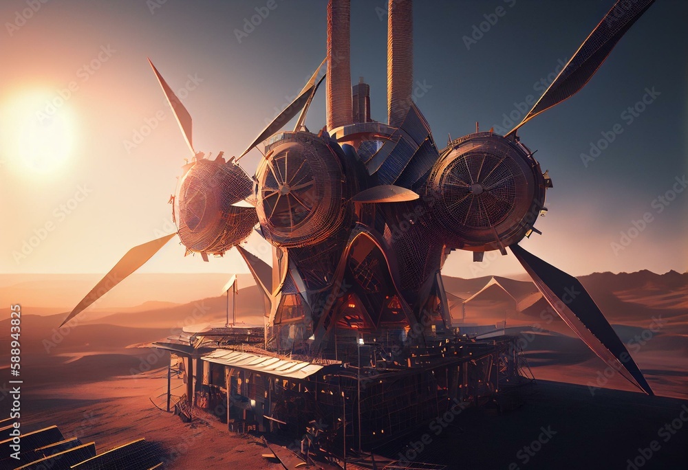 Unleashing Epic Beauty of an Ultra-Wide Angle Power Plant with Windmill ...