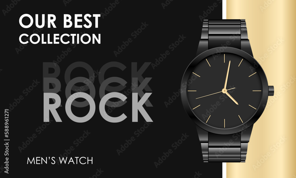 3d watch illustration vector poster. watch template poster vector ...