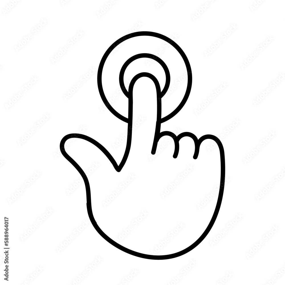 Pay click icon with black outline style. pay, internet, click, online ...