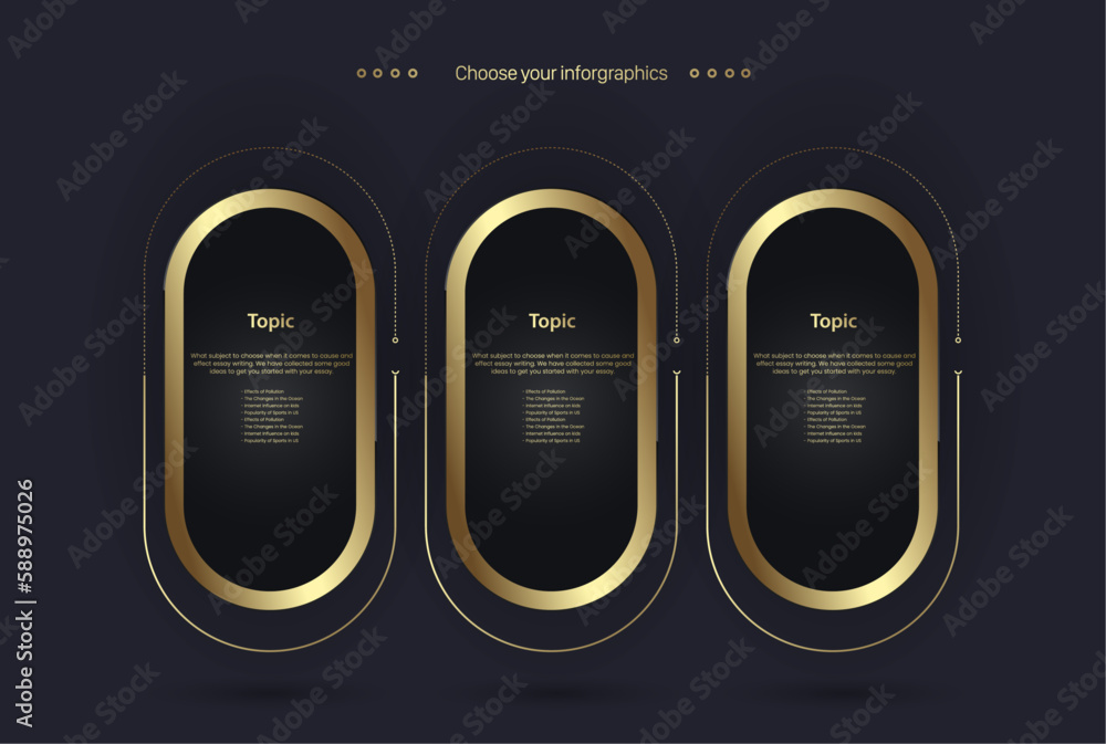 Vecteur Stock Three option of premium vector design for chart, workflow ...