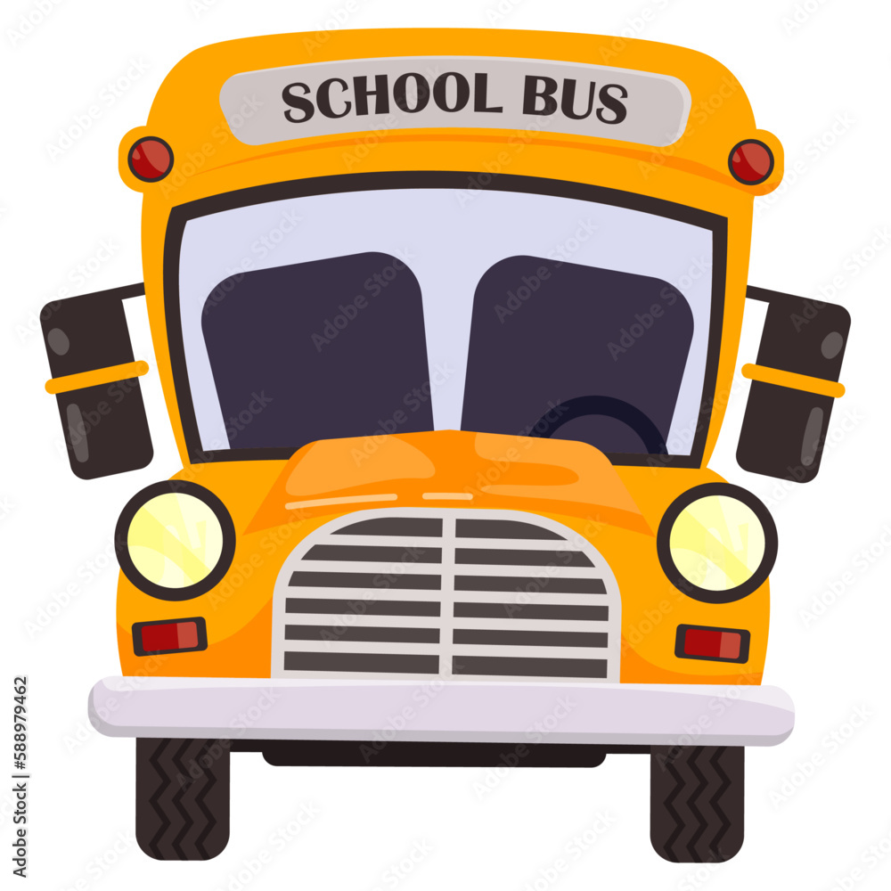 Vetor De A Yellow School Bus Front View With The Words School Bus On vetor-de-a-yellow-school-bus-front-view-with-the-words-school-bus-on