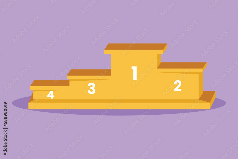 Character flat drawing of podium winner with number logo, icon, symbol ...