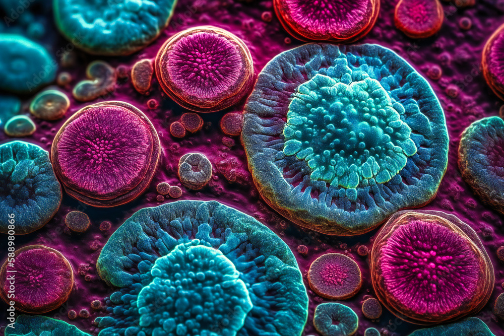 Explore the intricate structures and textures of bacteria and virus ...