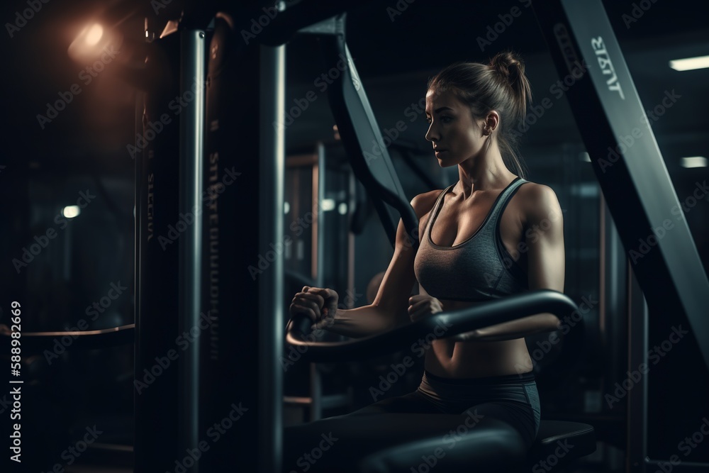 The concept of sports direction. Fitness model, bodybuilding, athlete ...