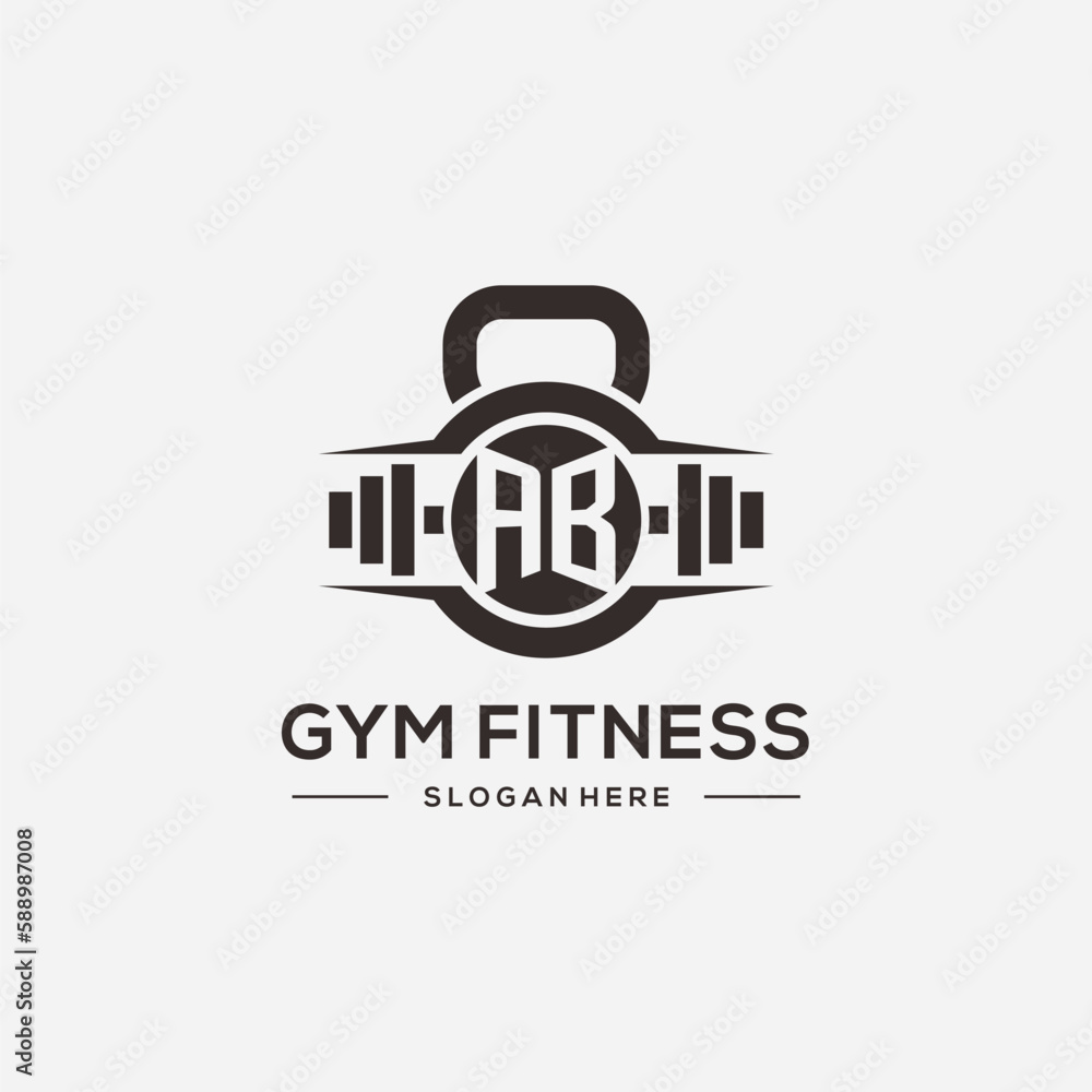 Initial AB fitness logo design inspiration Stock Vector | Adobe Stock
