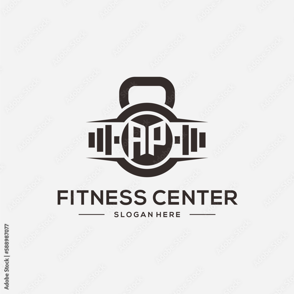 Initial AP fitness logo design inspiration Stock Vector | Adobe Stock