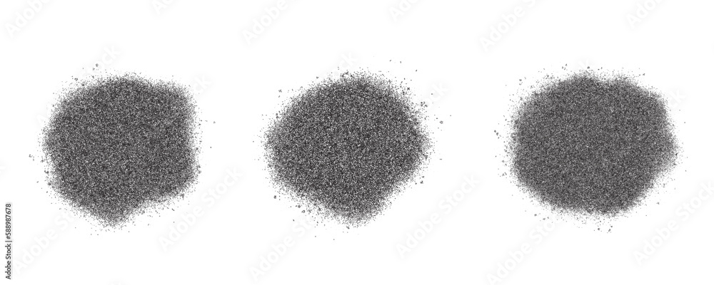 Spray paint circle stain with noise texture effect. Grainy dotted black ...