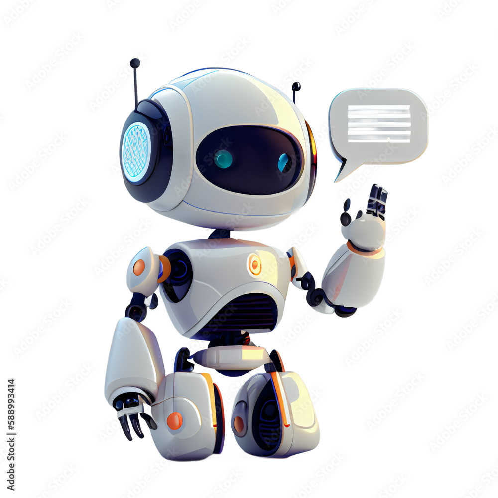 chatbot talking on transparent background, chatgpt, AI robot ...