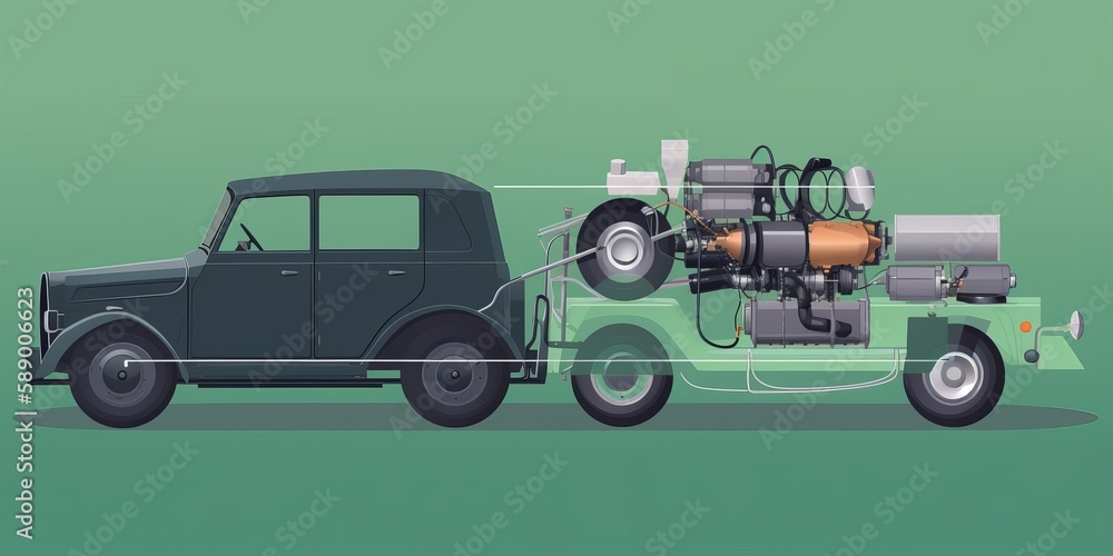 A side-by-side comparison of a traditional gas-powered vehicle and an ...