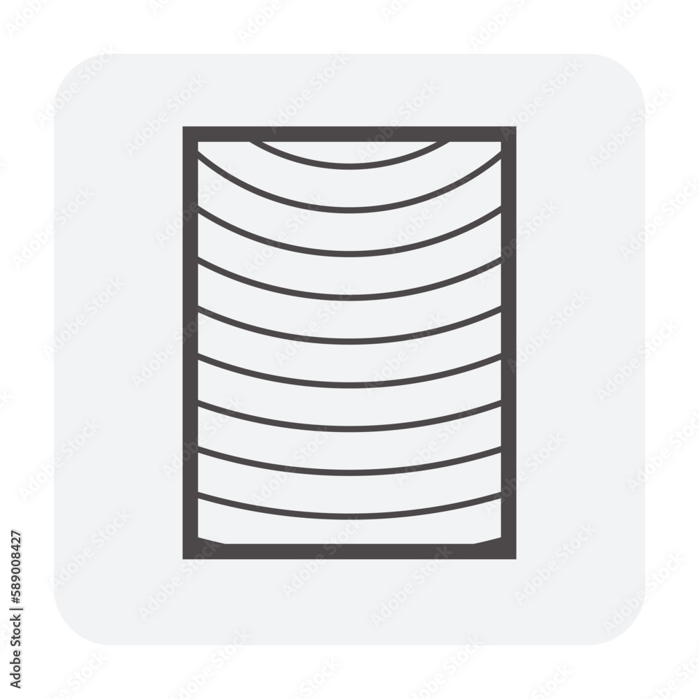 Wood with grain of end side vector icon. May called girder, lumber ...