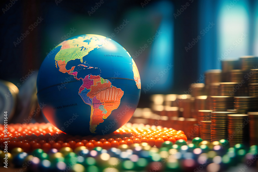 Watch your wealth grow and expand globally with an image of a globe and ...